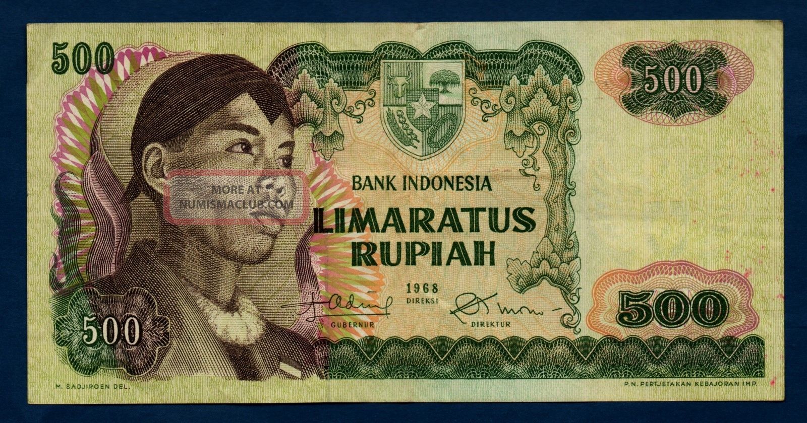 Indonesia Banknote 500 Rupiah 1968 Vf
