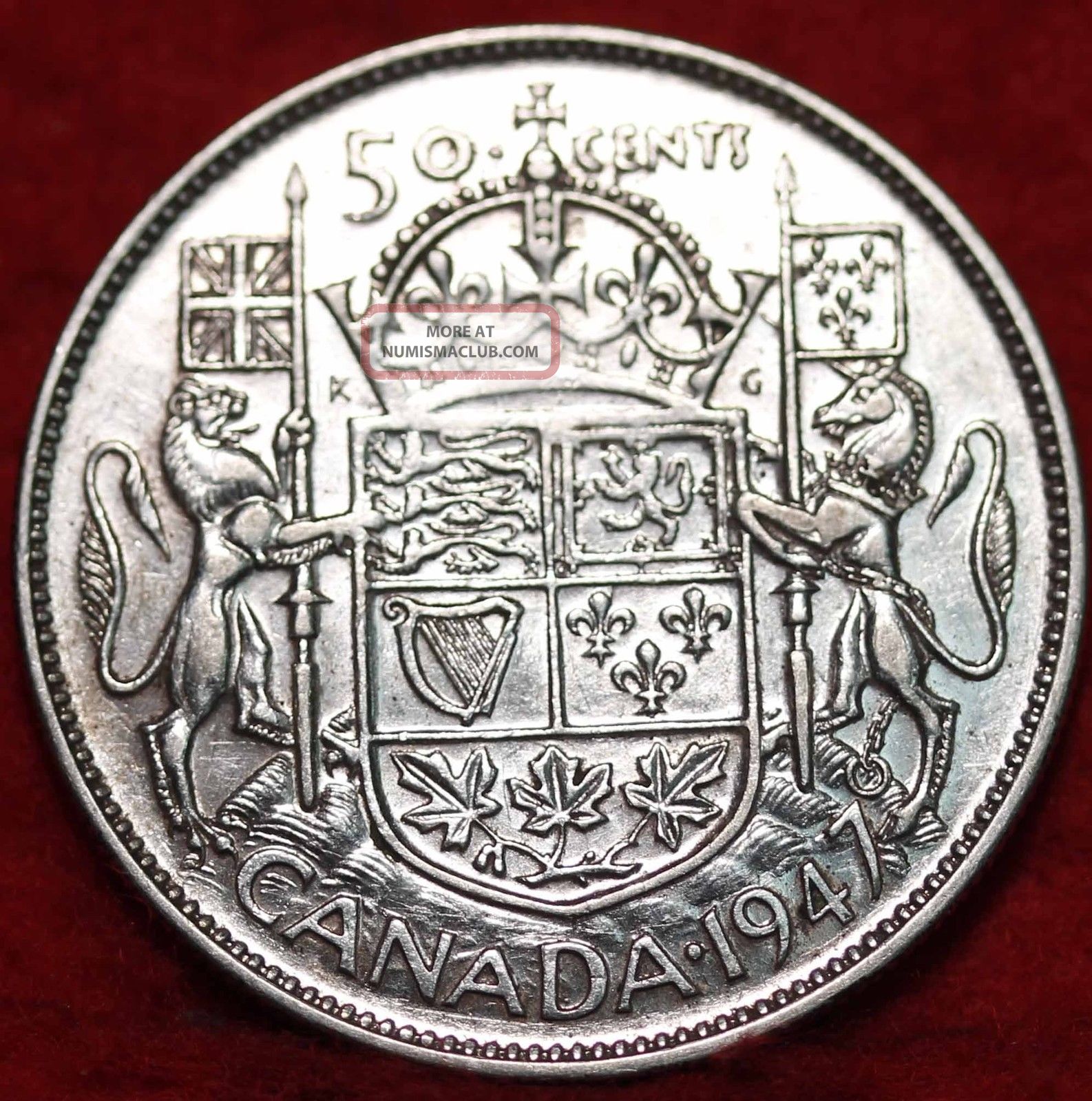 1947 Canada Silver Fifty Cents Foreign Coin S h 1947-canada-silver-fifty-cents-foreign-coin-s-h