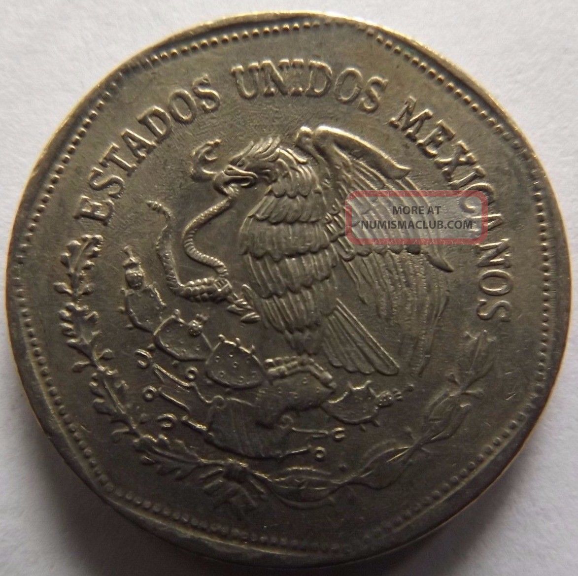 1980 Mexico 5 Pesos Native Sculpture On Coin
