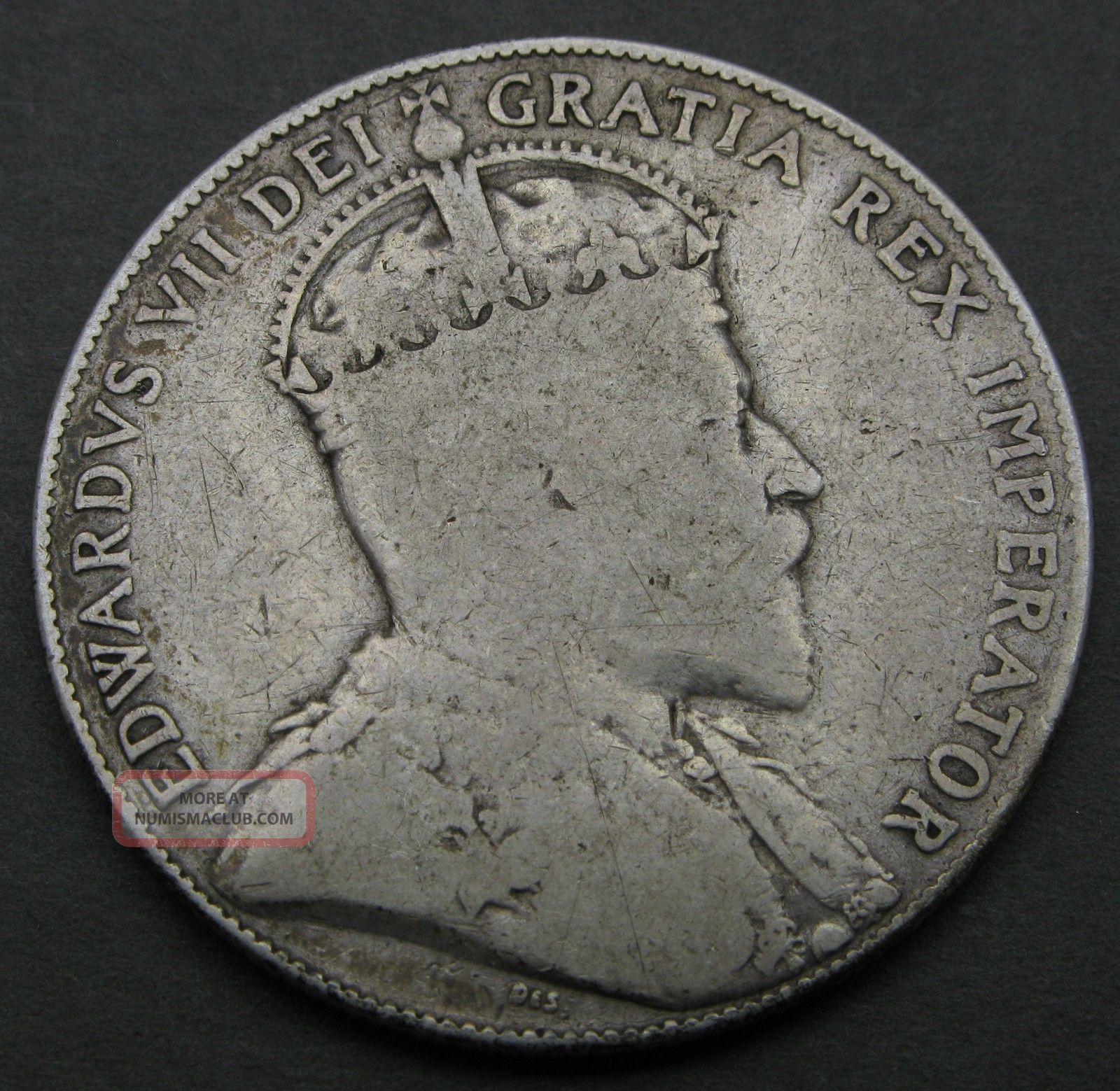 Canada 50 Cents 1910 Silver Edward Vii 1834