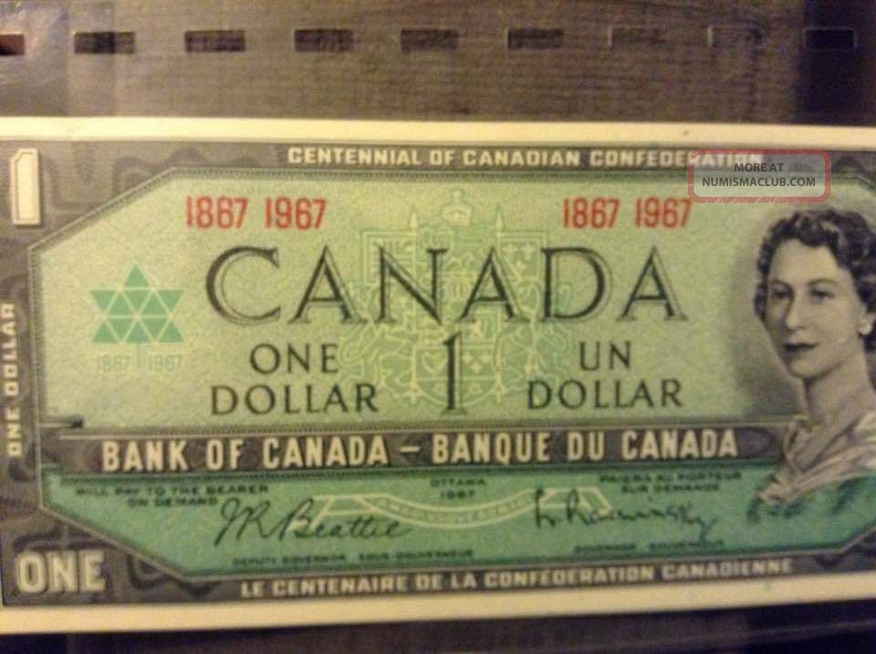 1967 Dollar Bill Canadian Note Shape