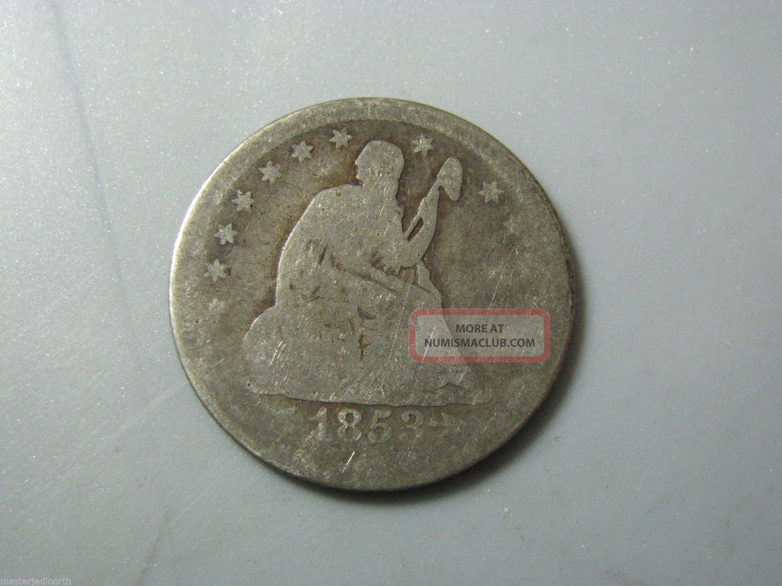 1853 W/arrows Rays Seated Liberty Quarter U. S. Coin Ag Nc0a