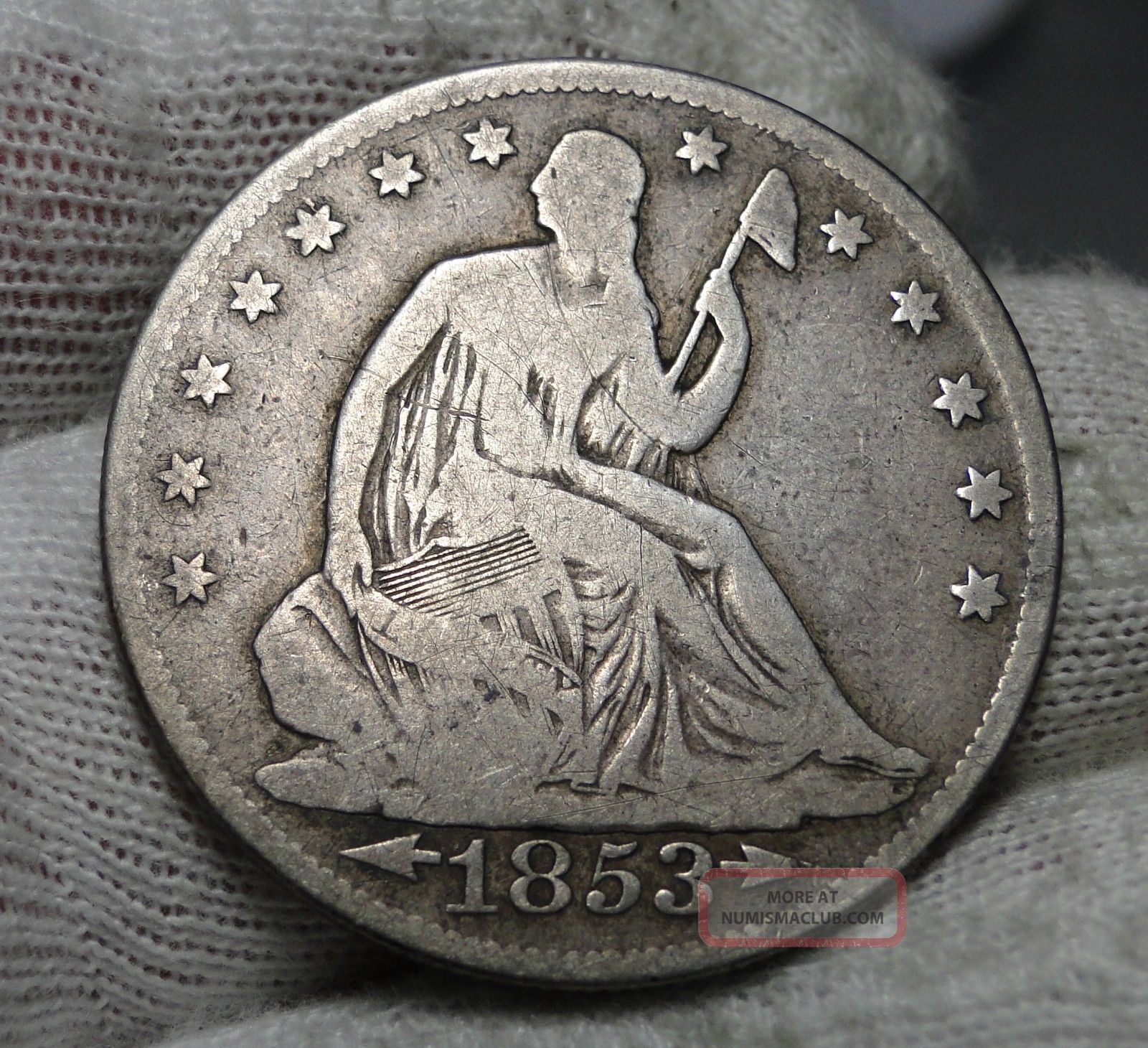 1853 - O Seated Liberty Half Dollar. Semi - Key Date Only 1, 328, 000 ...