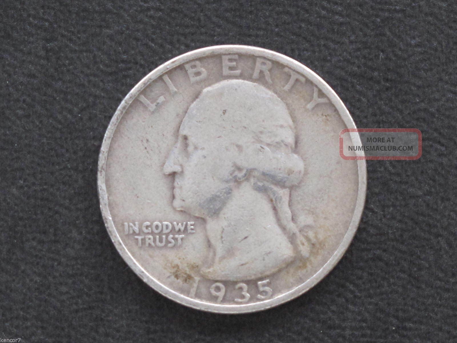 1935 - P Washington Quarter 90% Silver U. S. Coin D7116