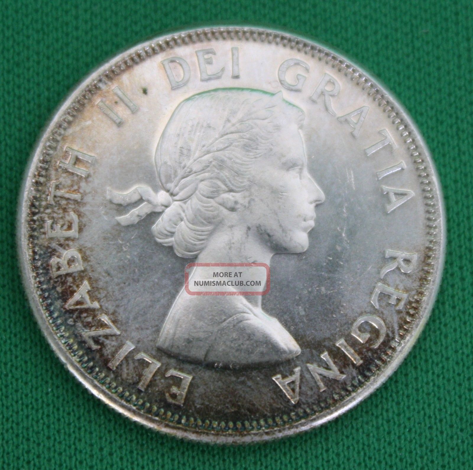1962 Canada 50 Cents Silver Queen Elizabeth Ii Coin