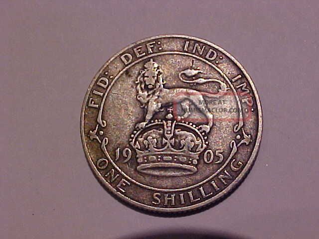 G. B. /u. K. /england Edward Vii 1905 1 Shilling Silver Coin, Scarce ...
