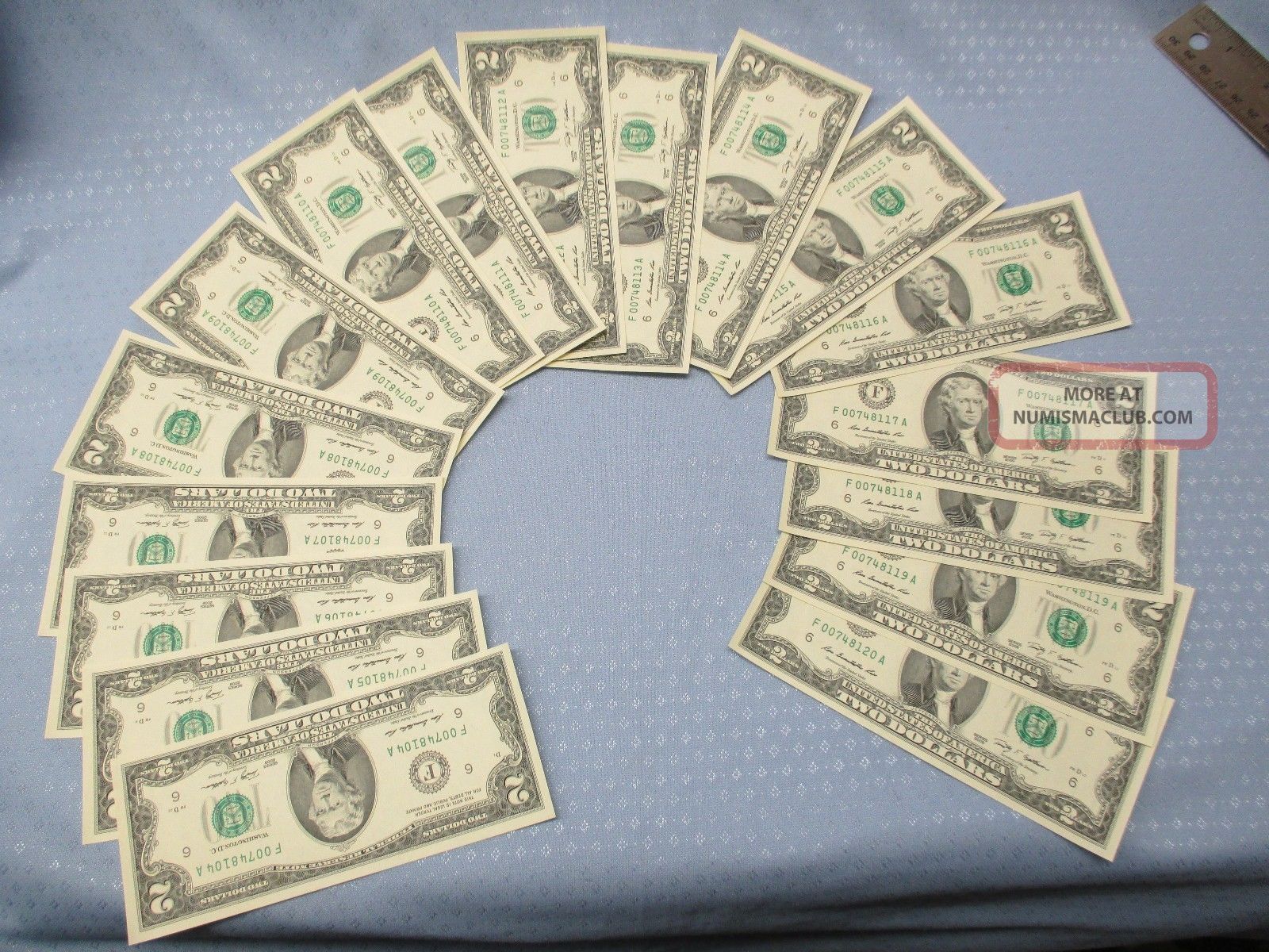 17 Consecutive 2009 2 (two) Dollar Bills 17 Consecutive 2009 2 (two) Dollar Bills