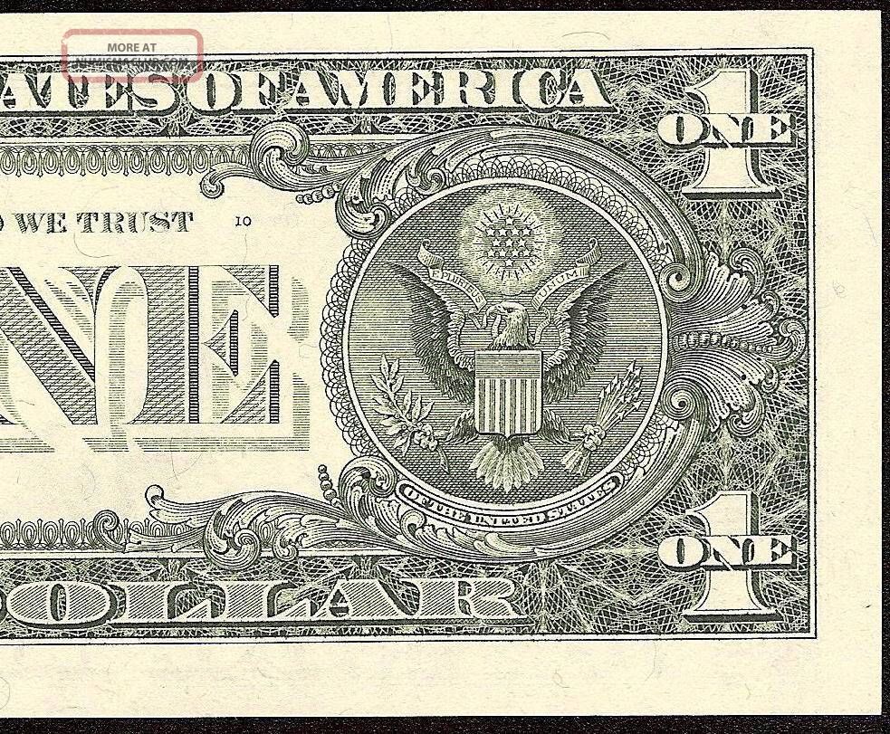 Unc 1995 $1 Dollar Bill Experimental Web Fed Press Note Absent Check ...