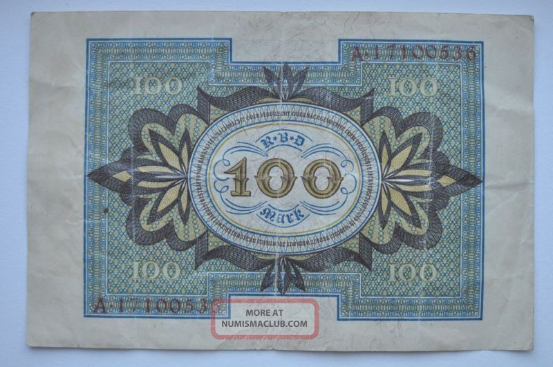 Germany 1920 100 Mark Banknote In Vf