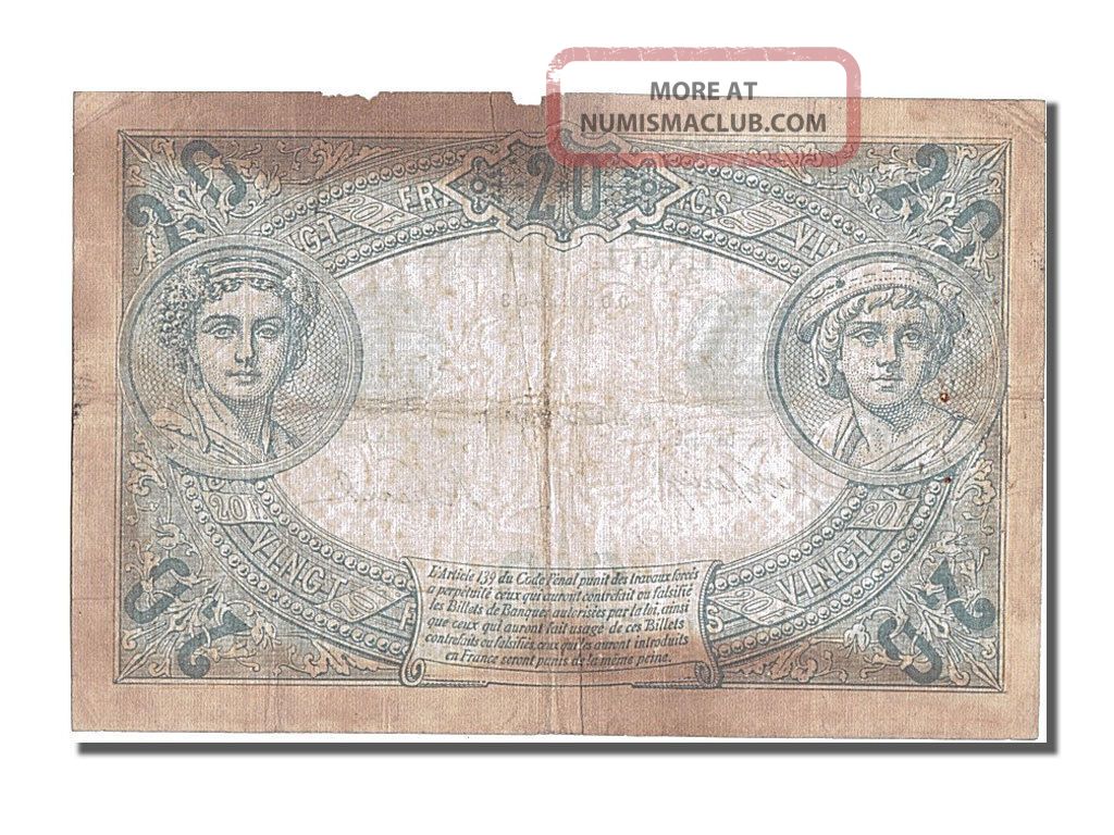 French Paper Money, 20 Francs Type Bleu, 27 Décembre 1912, Fayette 10. 2