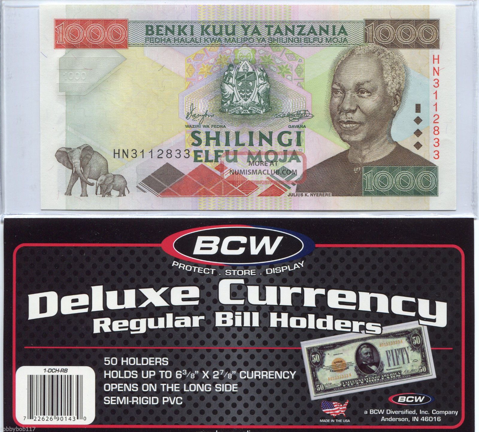1 Pack 50 Currency Sleeves Protective Note Bill Holders Acid Semi Rigid