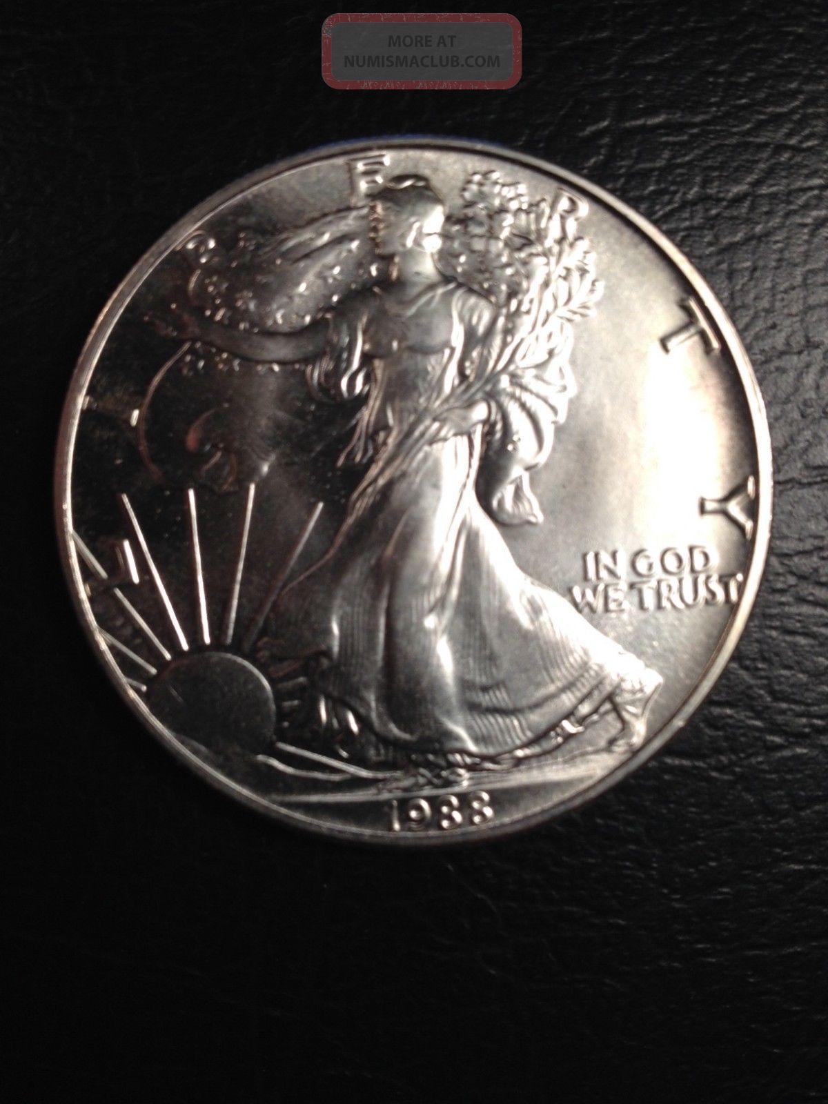 1988 American Silver Eagle Dollar (key Date) First Year Coin. 999 Of ...