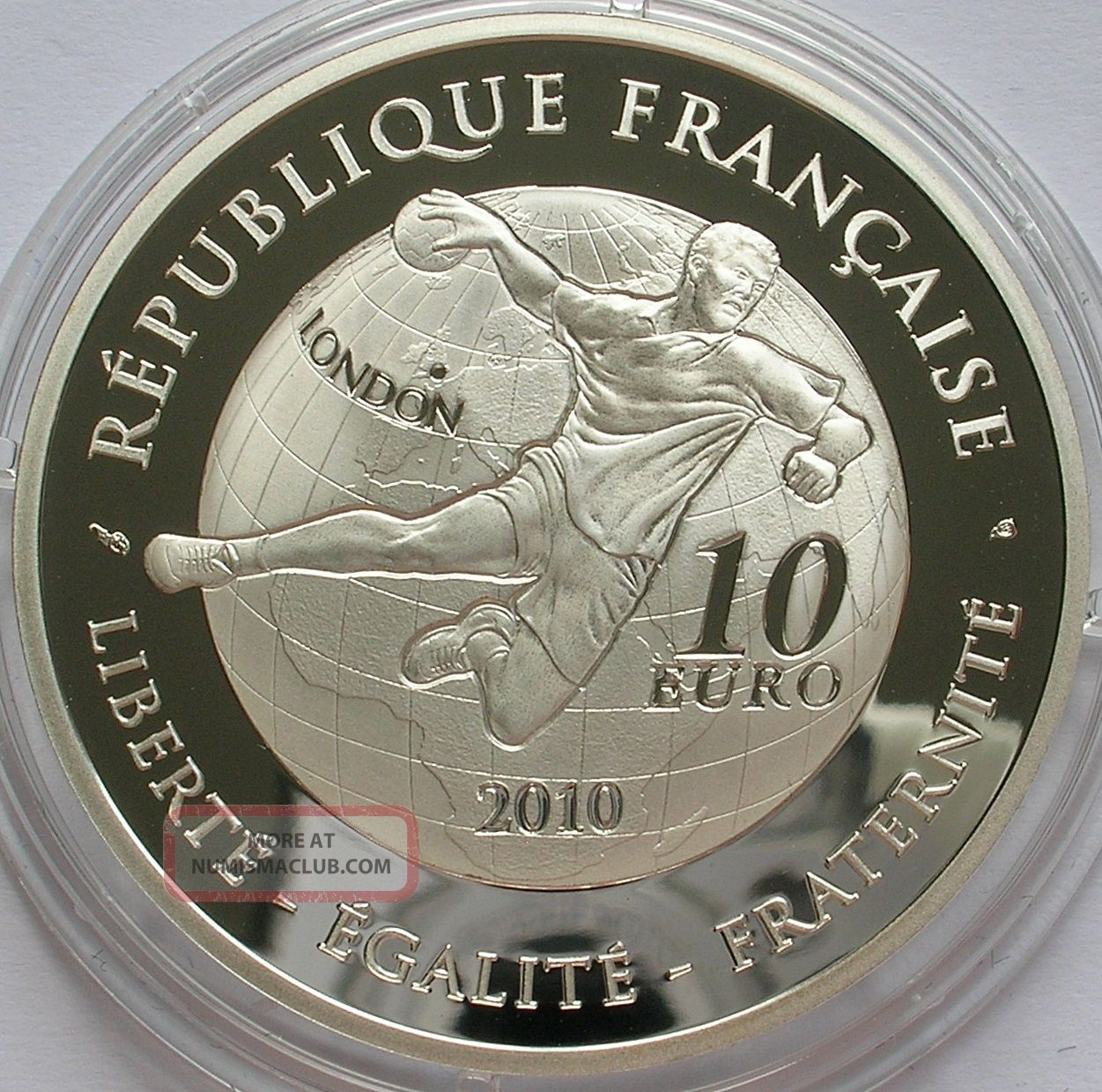 2010 France Silver Proof €10 Euro Coin Handball Big Ben