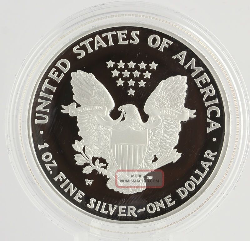 2003 W American Silver Eagle Proof Coin - 1oz. 999 Fine Dollar Ase Box
