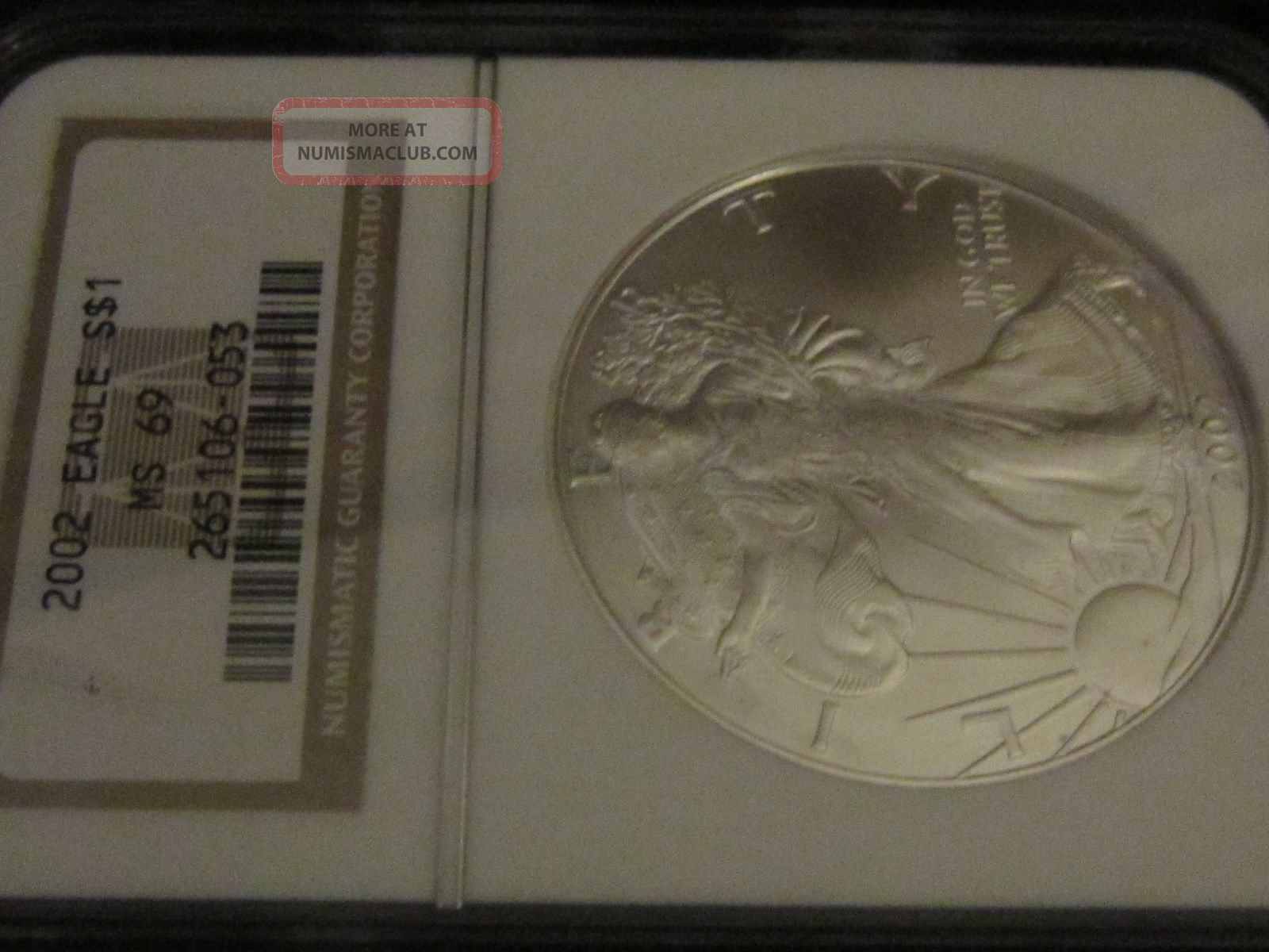 C27 2002 Silver Walking Liberty Eagle Dollar Coin Ngc Ms69 265106 - 053 ...