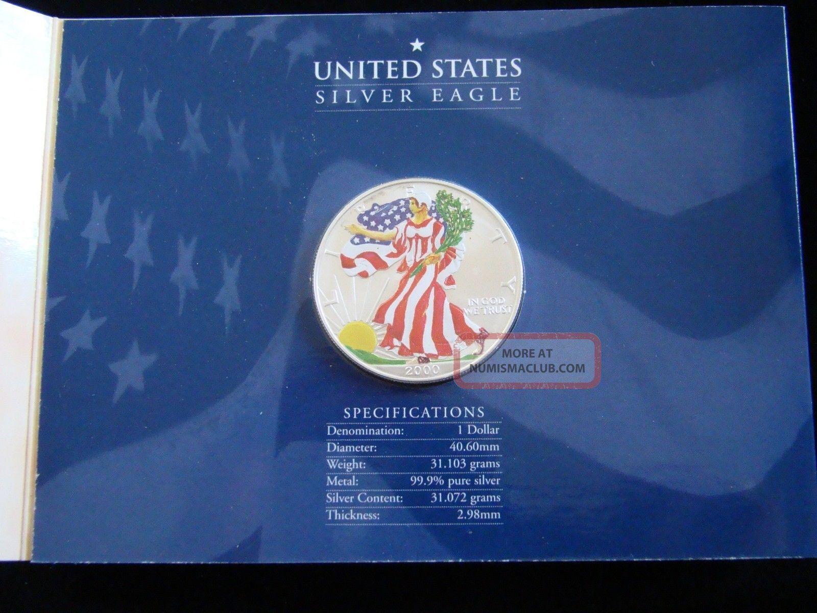 2000 Colorized Silver Eagle Perth