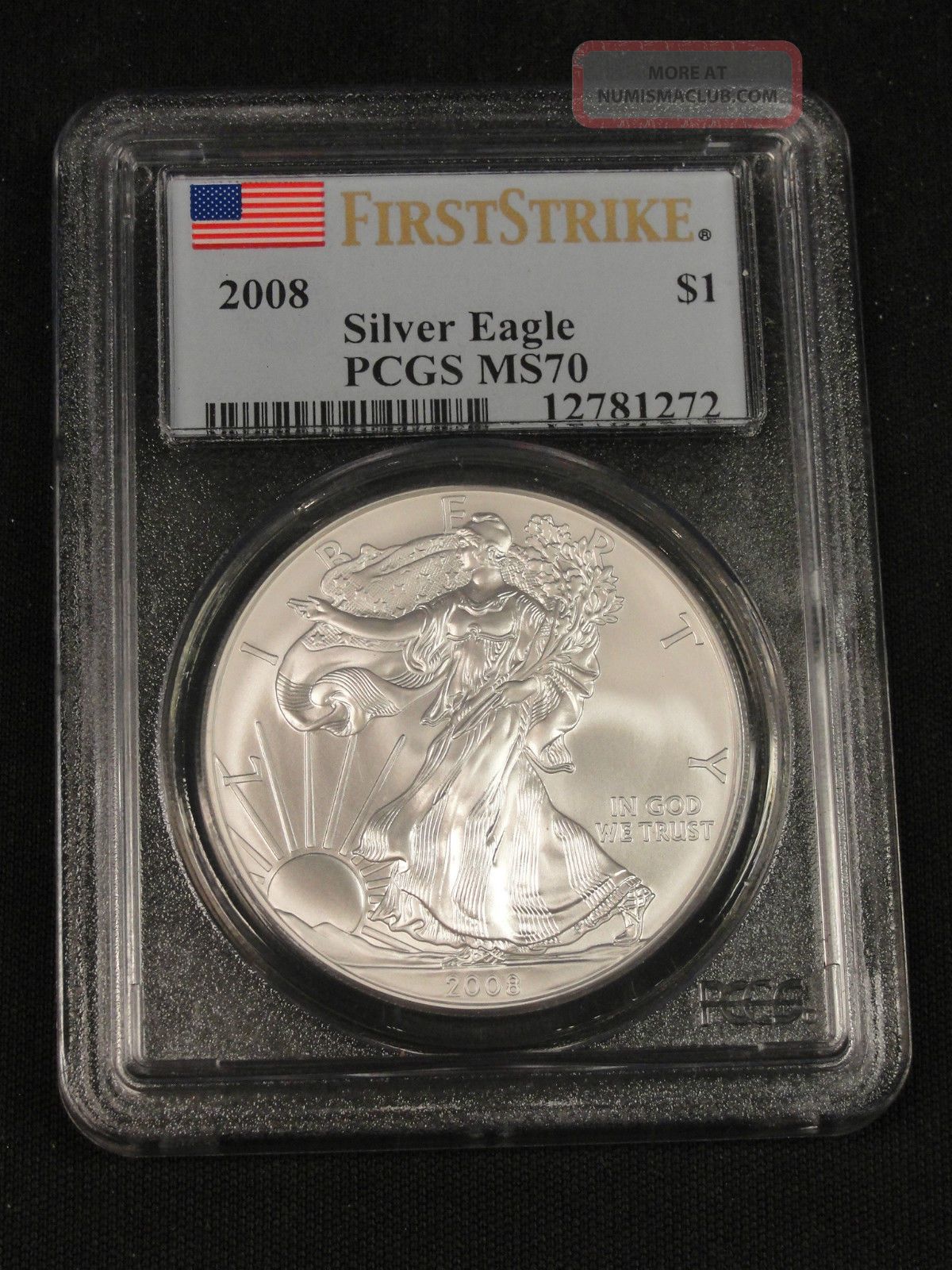 2008 American Silver Eagle Coin First Strike Pcgs Ms 70