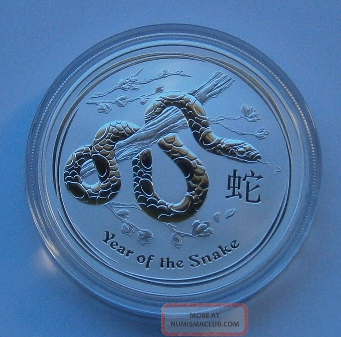 2013 Australian 1 Oz Silver Lunar Year Of The Snake Coin