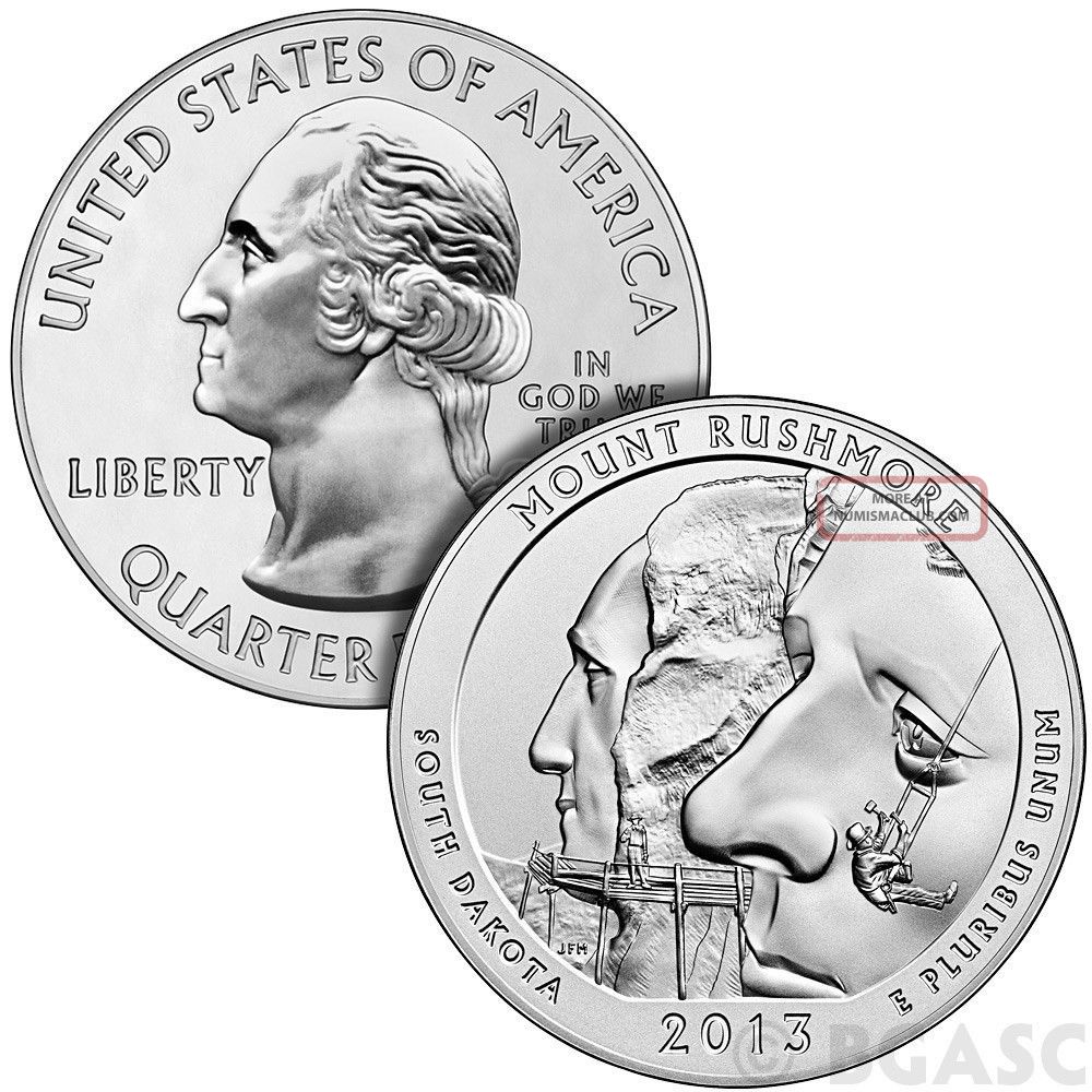 2013 Mount Rushmore National Memorial 5 Oz Silver Coin. 999 Fine