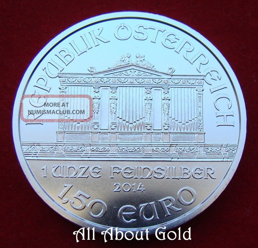 Austria Silver Coin 2014 Vienna Philharmonic 1 Oz Pure. 999 Stunning ...