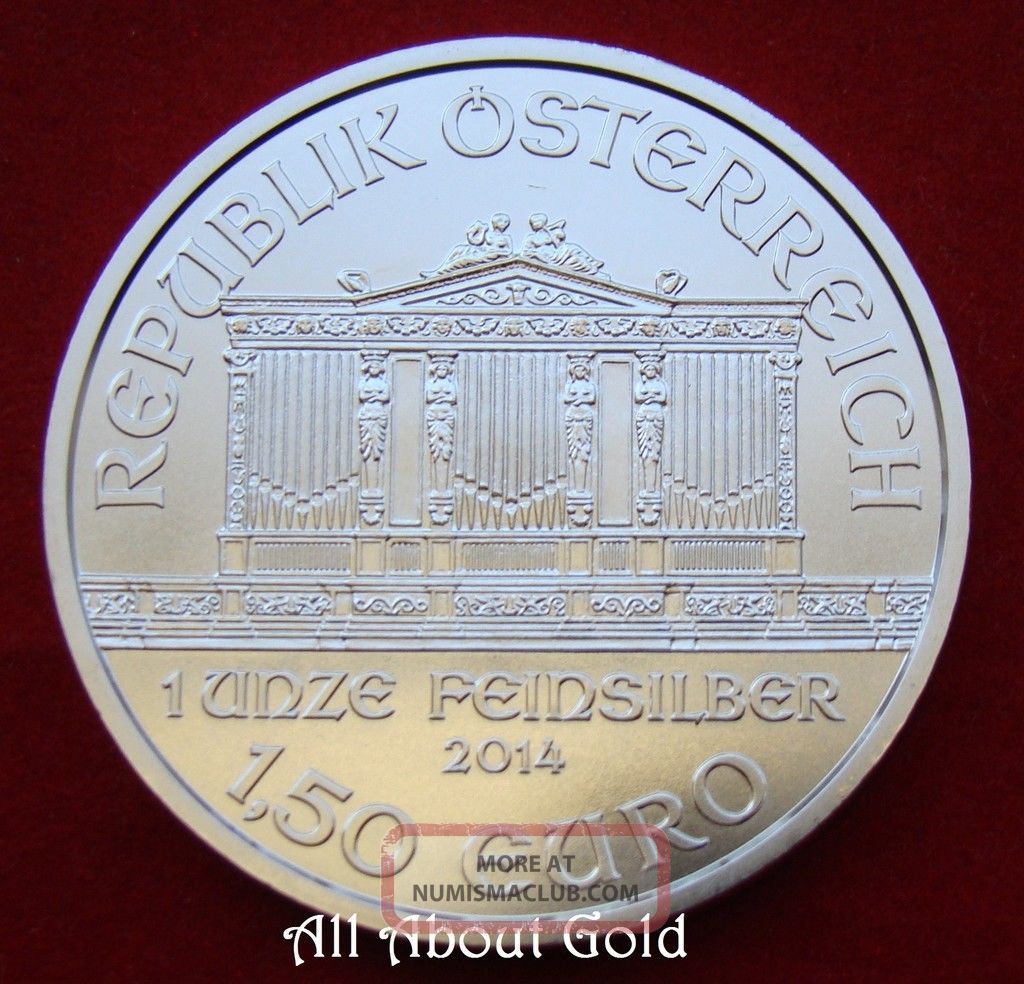 Austria Silver Coin 2014 Vienna Philharmonic 1 Oz Pure. 999 Stunning ...