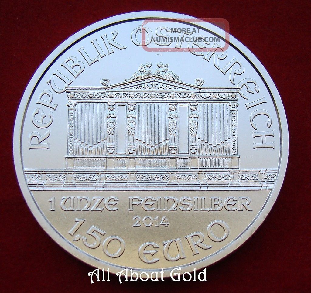 Austria Silver Coin 2014 Vienna Philharmonic 1 Oz Pure. 999 Stunning ...