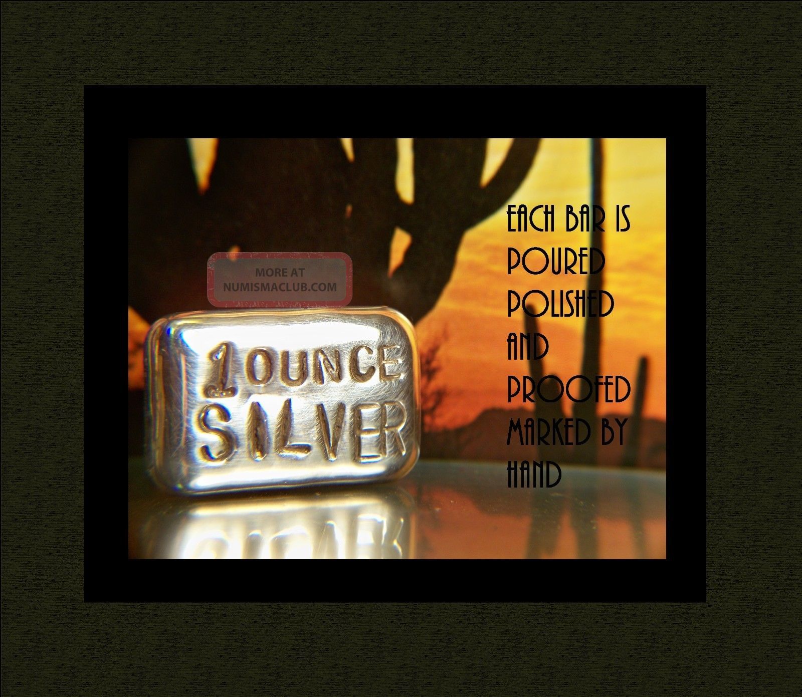 Hand Poured 1 Troy Oz. Fine Silver Bullion Bar. 999 Pure Hand Poured ...