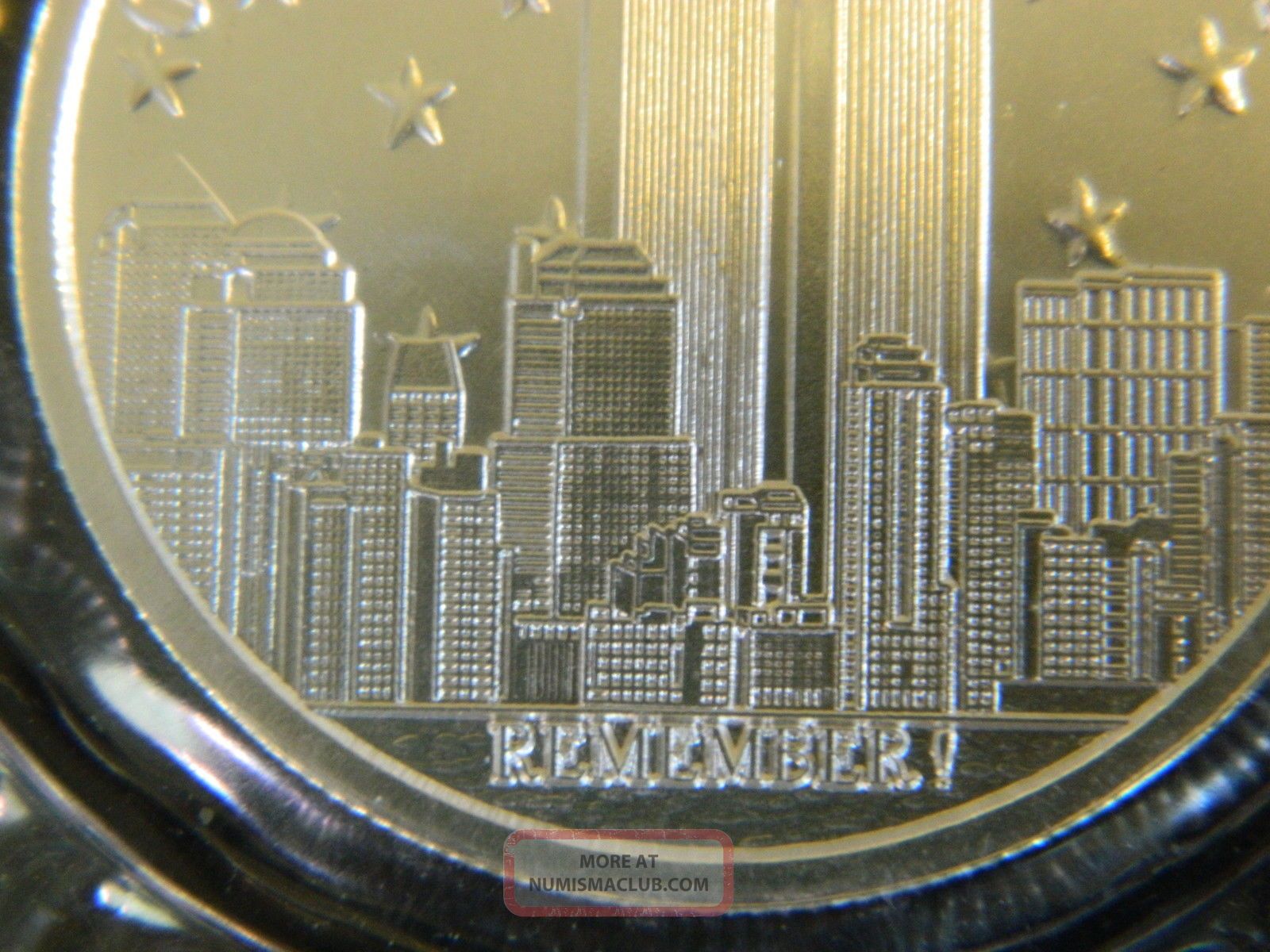 2001. 999 Fine Silver 9 - 11 Commemorative Coin 1 Troy Ounce Lqqk Nr 2