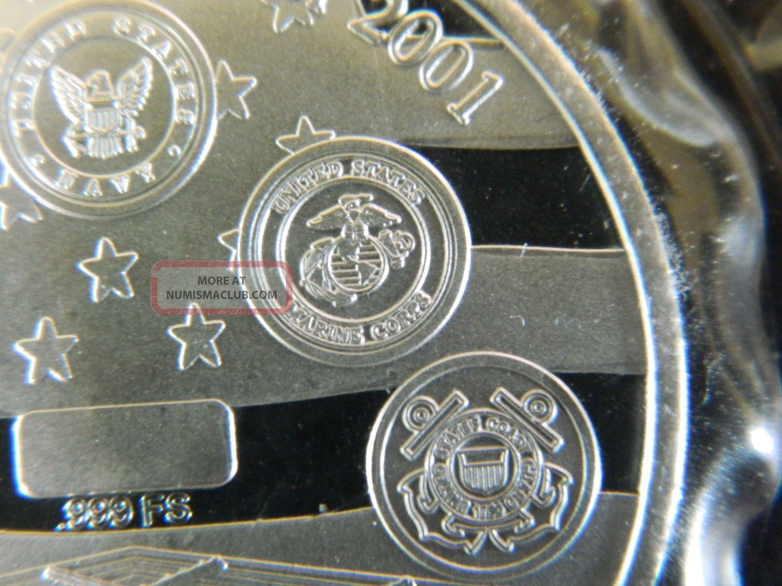 2001. 999 Fine Silver 9 - 11 Commemorative Coin 1 Troy Ounce Lqqk Nr 2