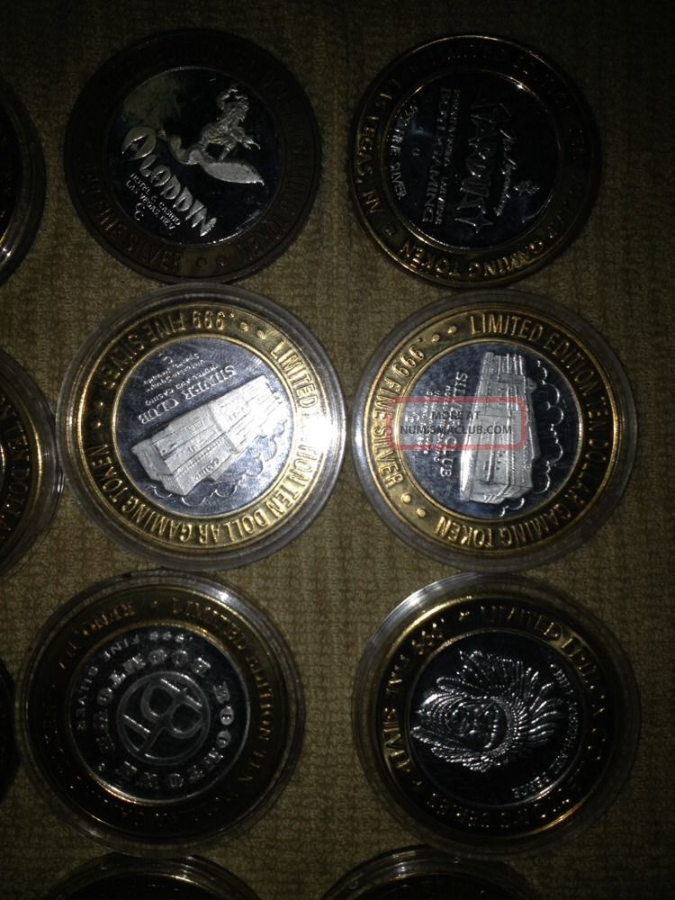 42 $10 Silver Gaming Token. 999 Fine