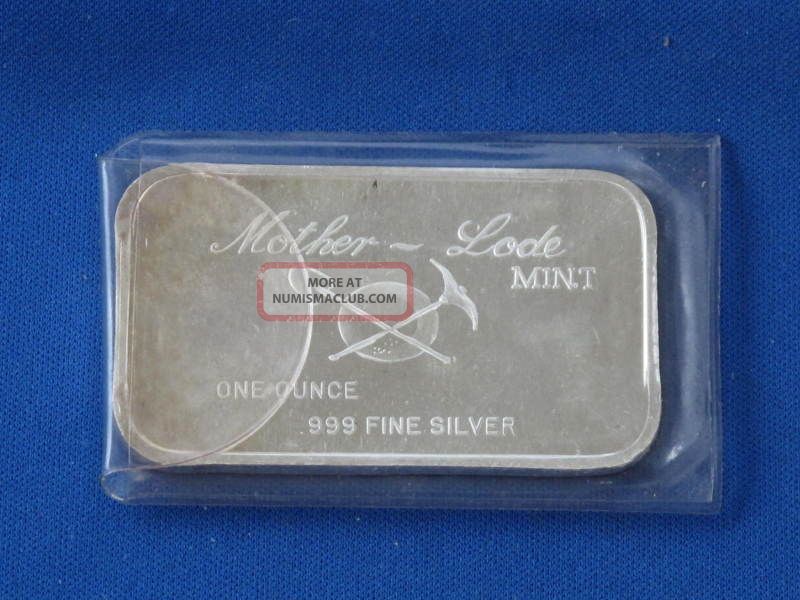 Reno Nevada Mother - Lode. 999 Silver Art Bar Ingot B0329