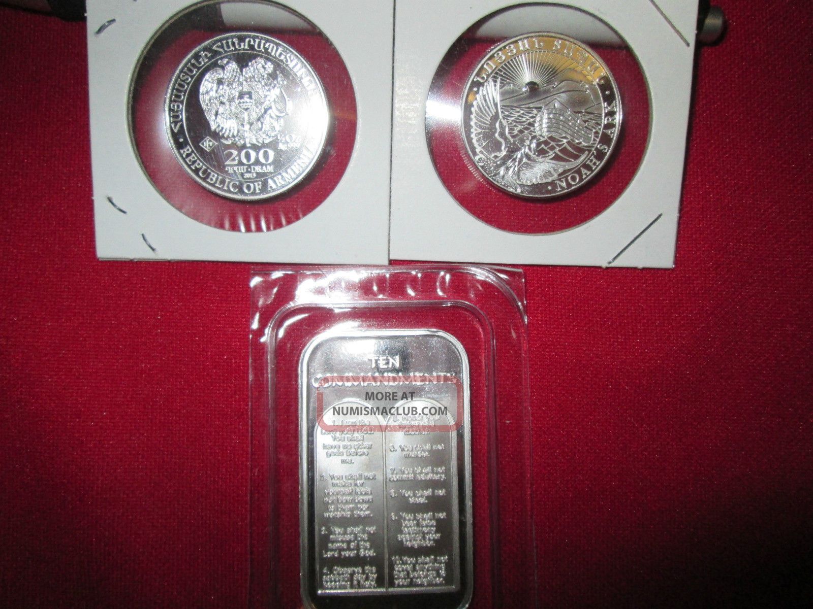 2 Oz. 999 Fine 10 Ten Commandments Silver Bullion Round Coin