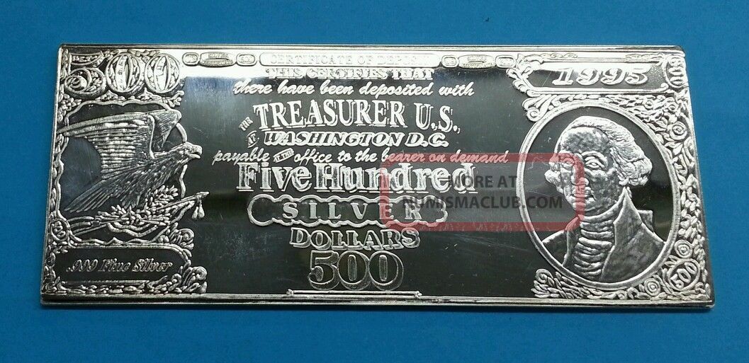 8 Oz Half Pound 1995 Proof 500 Silver Certificate Bar 999 Fine 8-oz-half-pound-1995-proof-500-silver-certificate-bar-999-fine