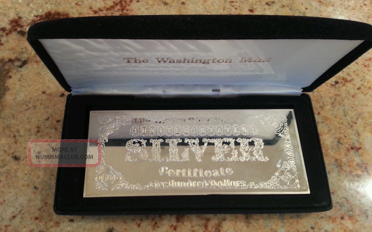 8 Oz Half Pound 1995 Proof 500 Silver Certificate Bar 999 Fine 8 Oz Half Pound 1995 Proof 500 Silver Certificate Bar 999 Fine