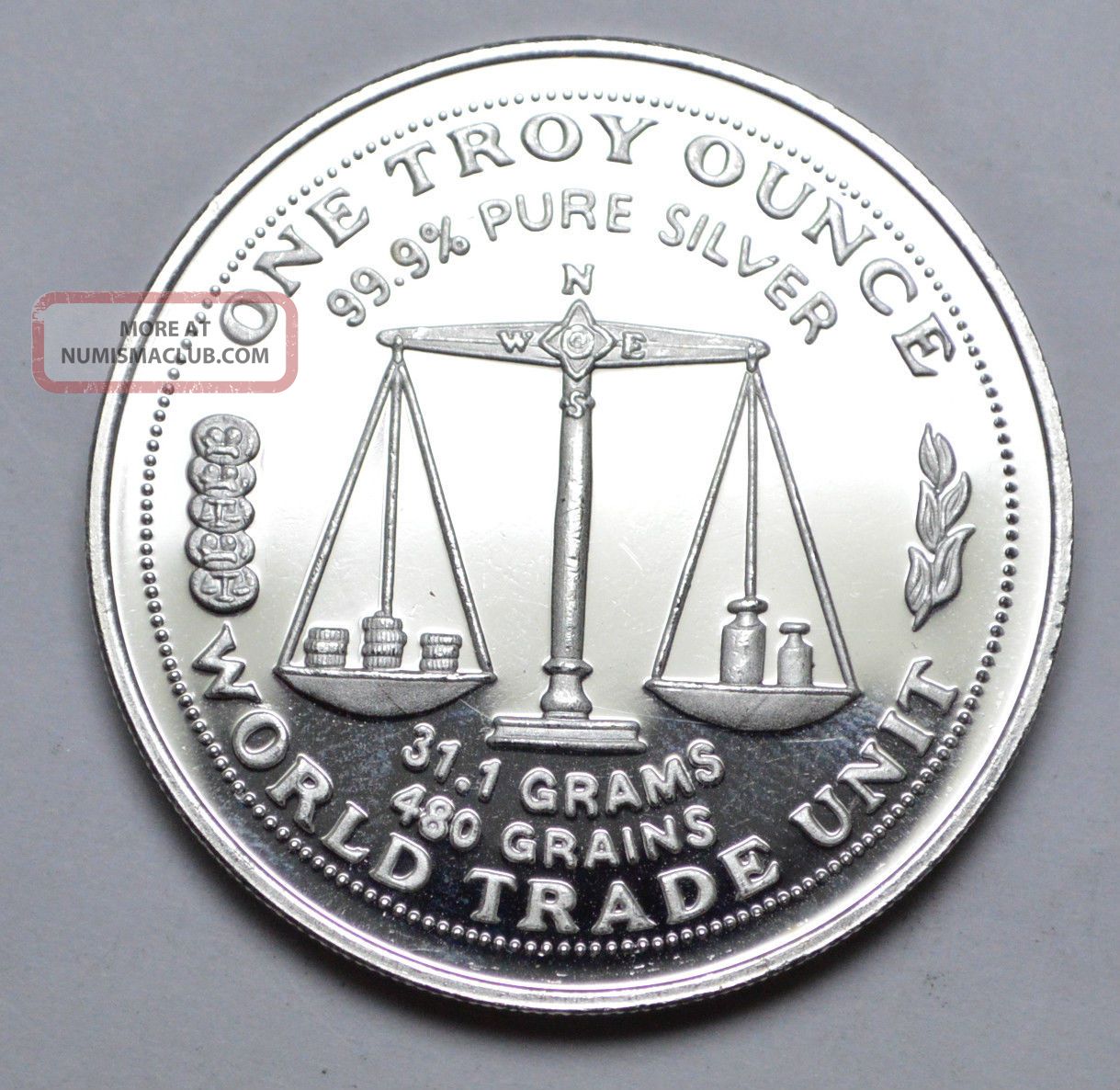 1986 One Ounce 1 Oz. 999 Fine Troy World Trade Unit