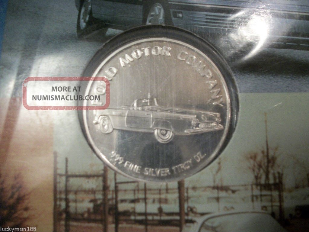 . 999 1 Troy Ounce Fine Silver Ingot Bar Round 35th Ann Of Ford ...