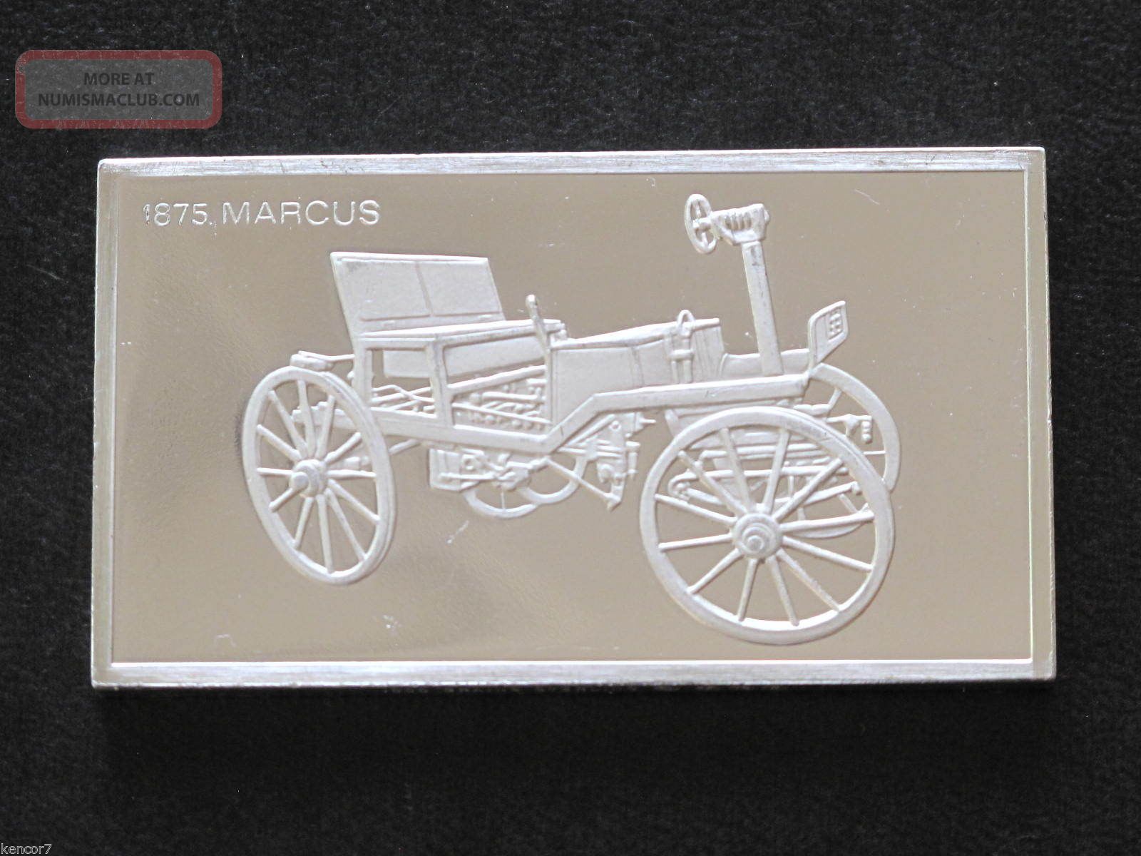 1875 Marcus Automobile Sterling Silver Bar 2 Troy Oz. Franklin D6325