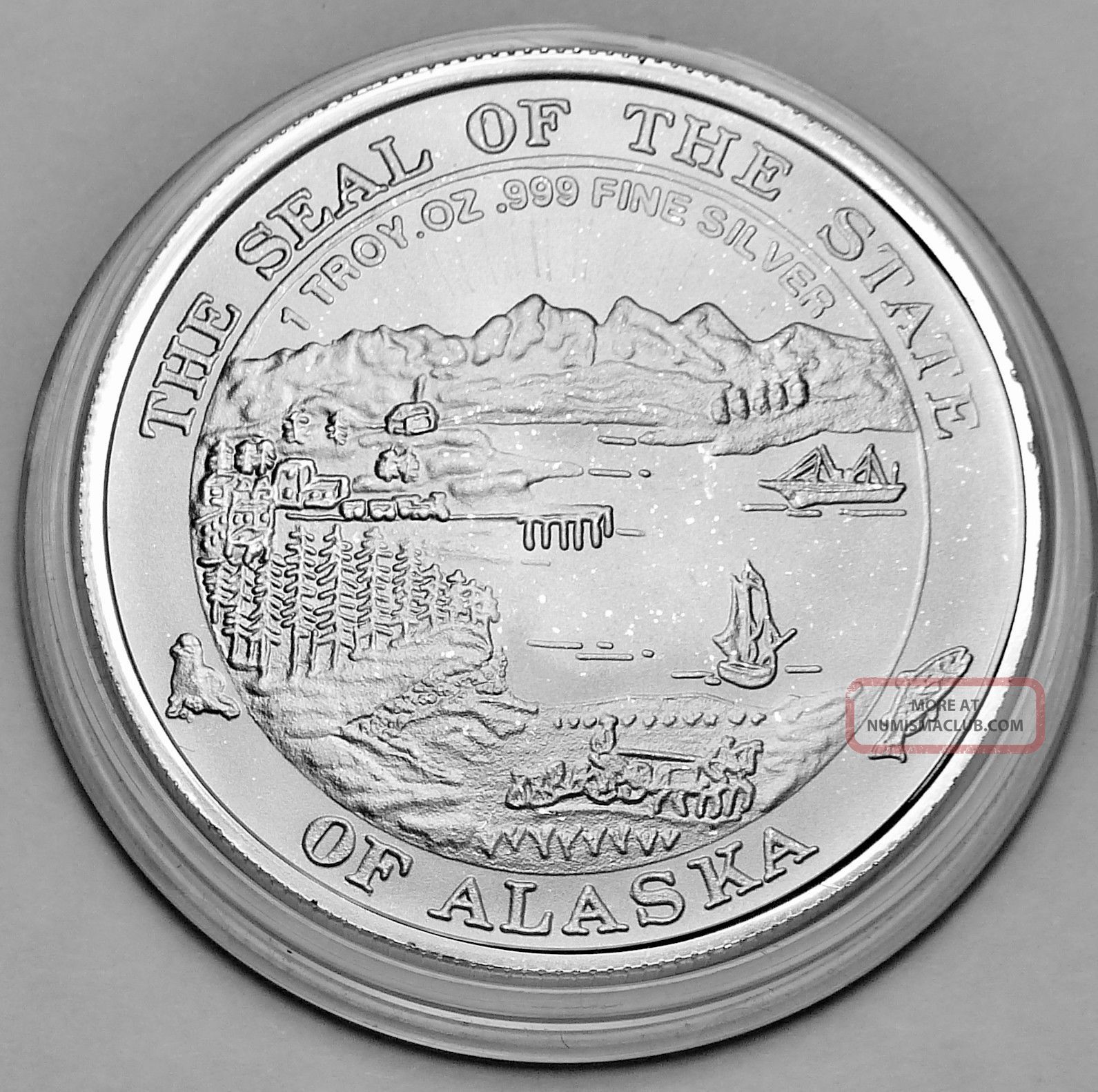 Alaska Official State 2002 A King Crab 1 Troy Oz. 999 Fine Silver Coin