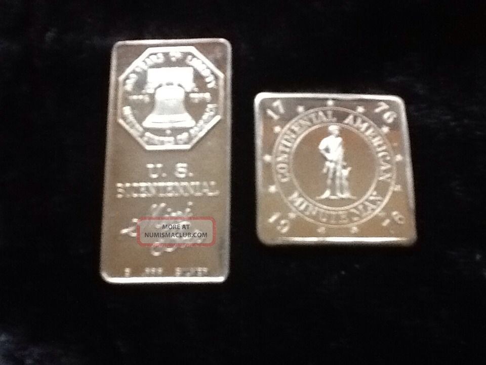 . 999 Silver Art Bar - Vintage Ingot. 25 Oz - U. S. Bicentennial Mini ...