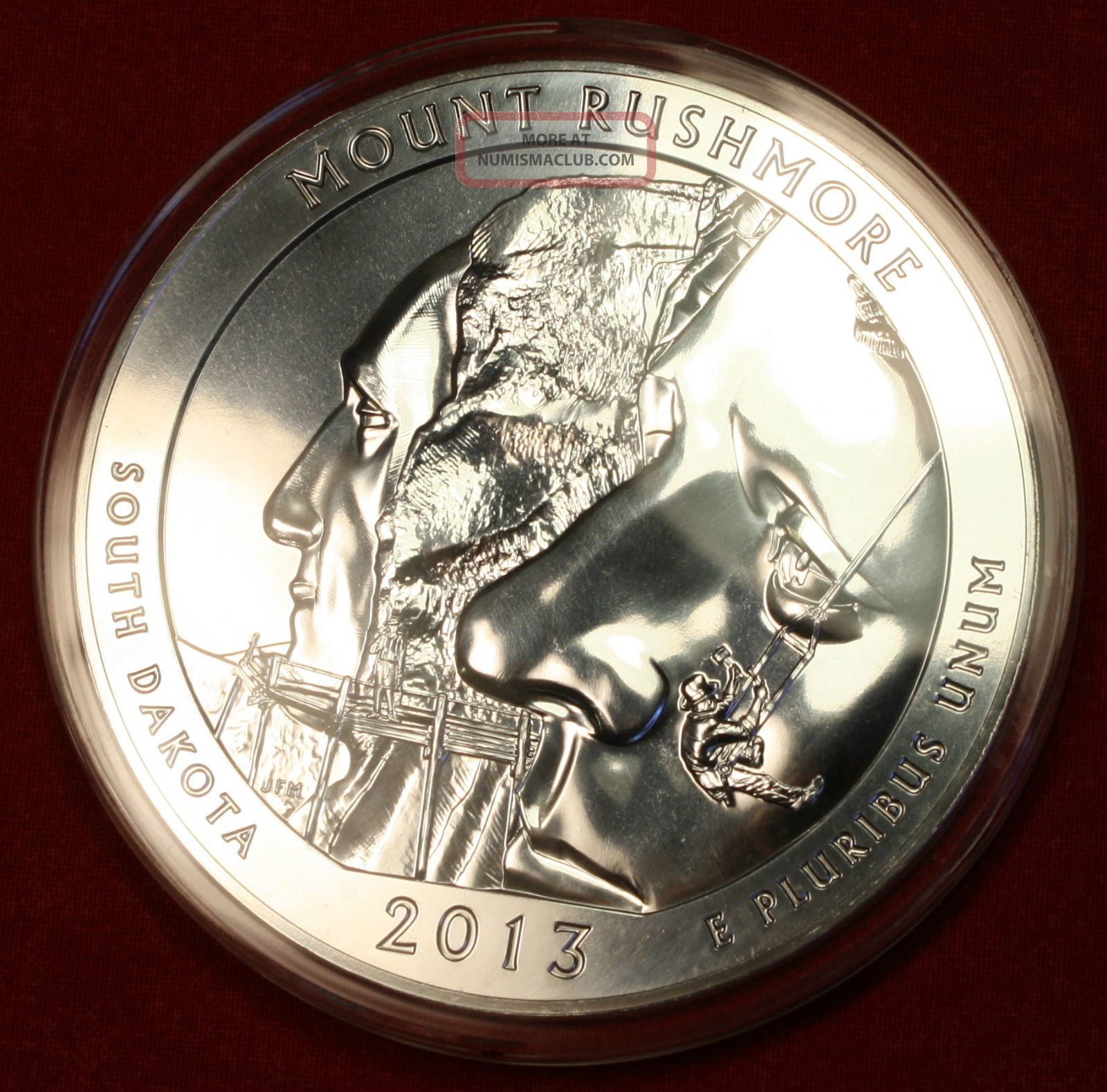Atb Mount Rushmore Design. 999% 5 Oz Silver Round Bullion Collector Coin