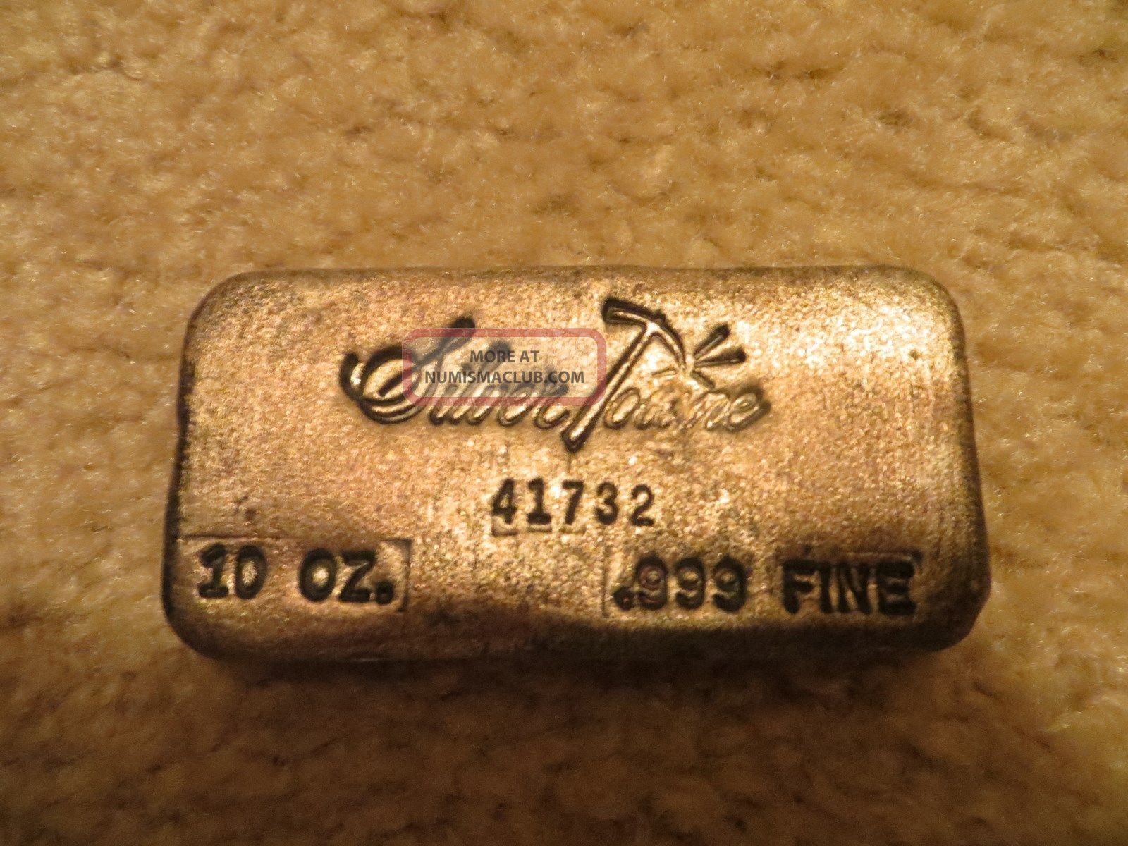 10 Oz. 999 Silvertowne Hand Poured Bar. . . Older & Rare. . . 41732
