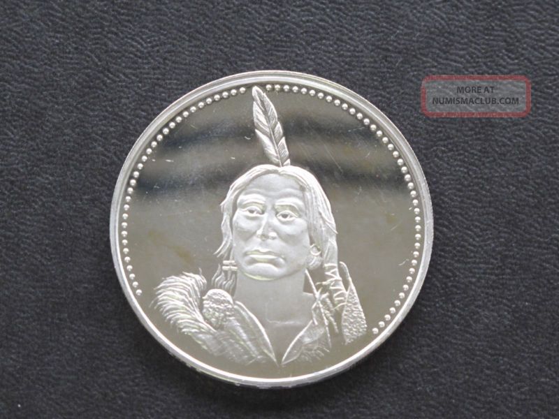 Black Hawk Sauk Fox Indian 1767 - 1838 Silver Art Round A7664