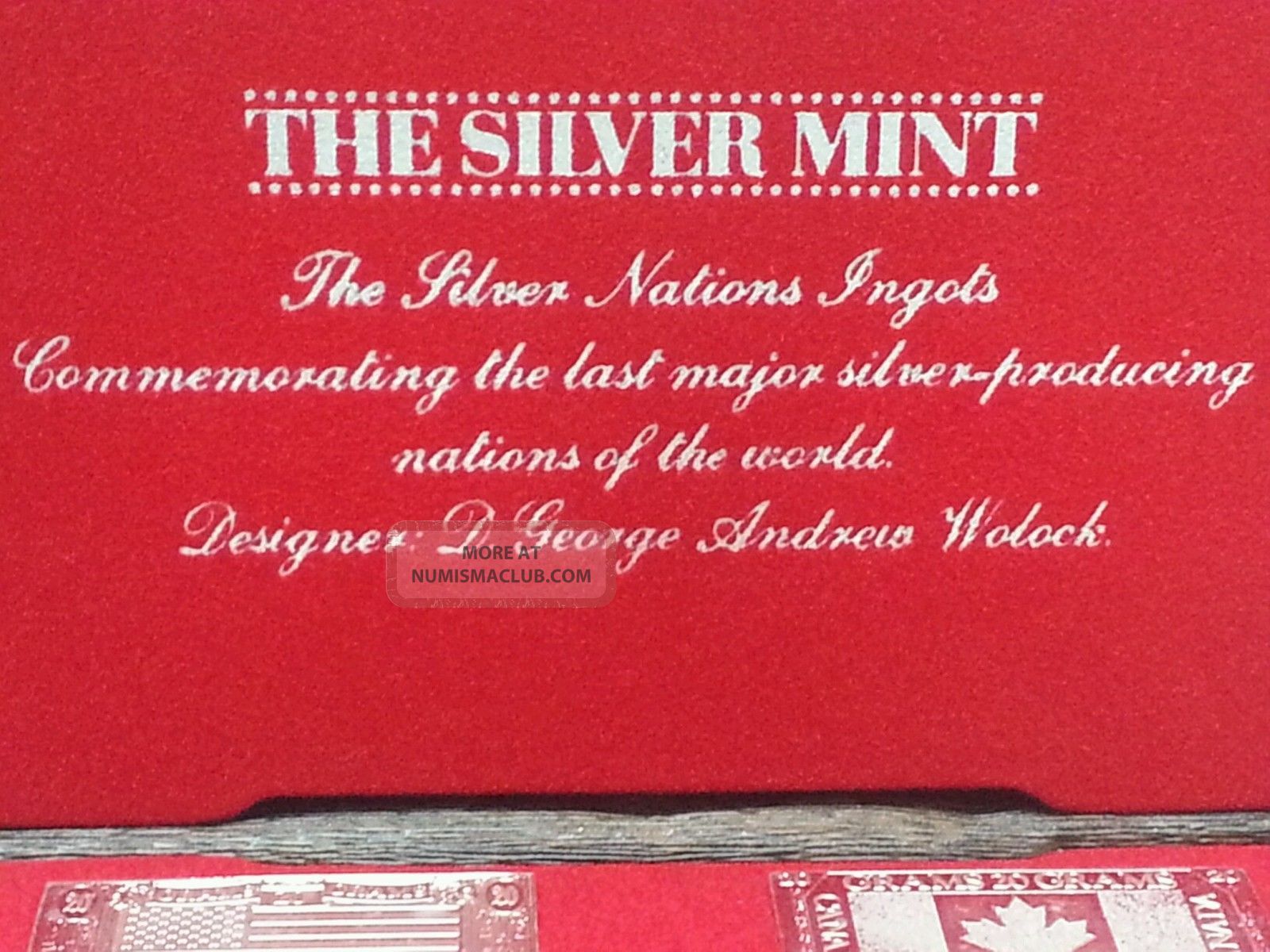 Silver Nations Ingots. 999 Pure Silver Total; 3. 87ozt. The Silver