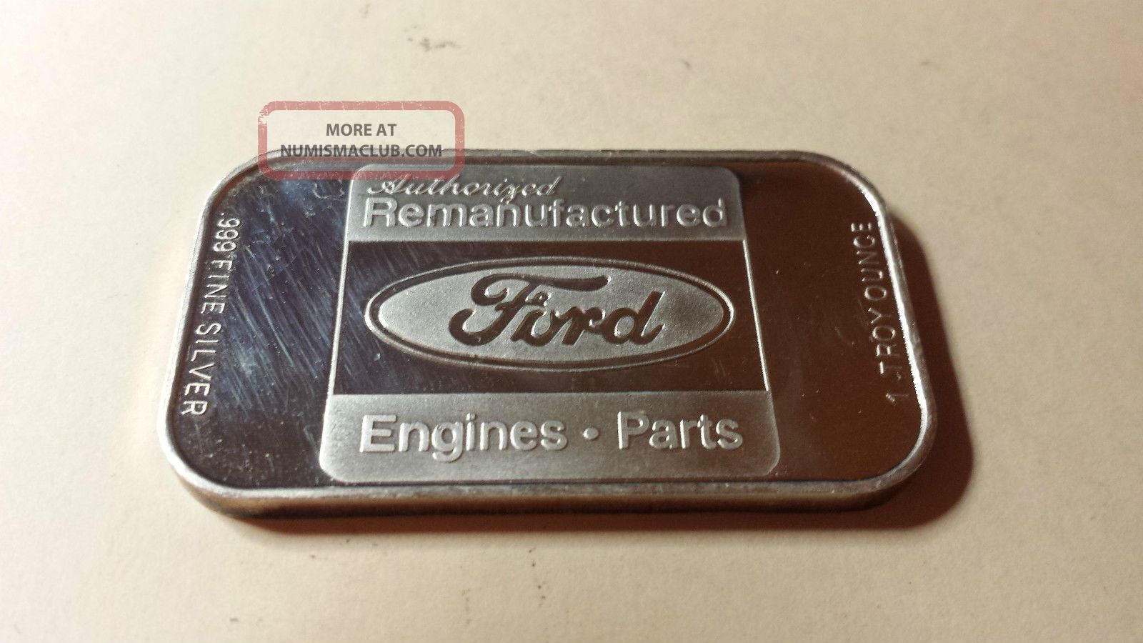 Silver Art Bar, Ford 1990 Ghia Via, . 999 Fine, 1 Troy Ounce