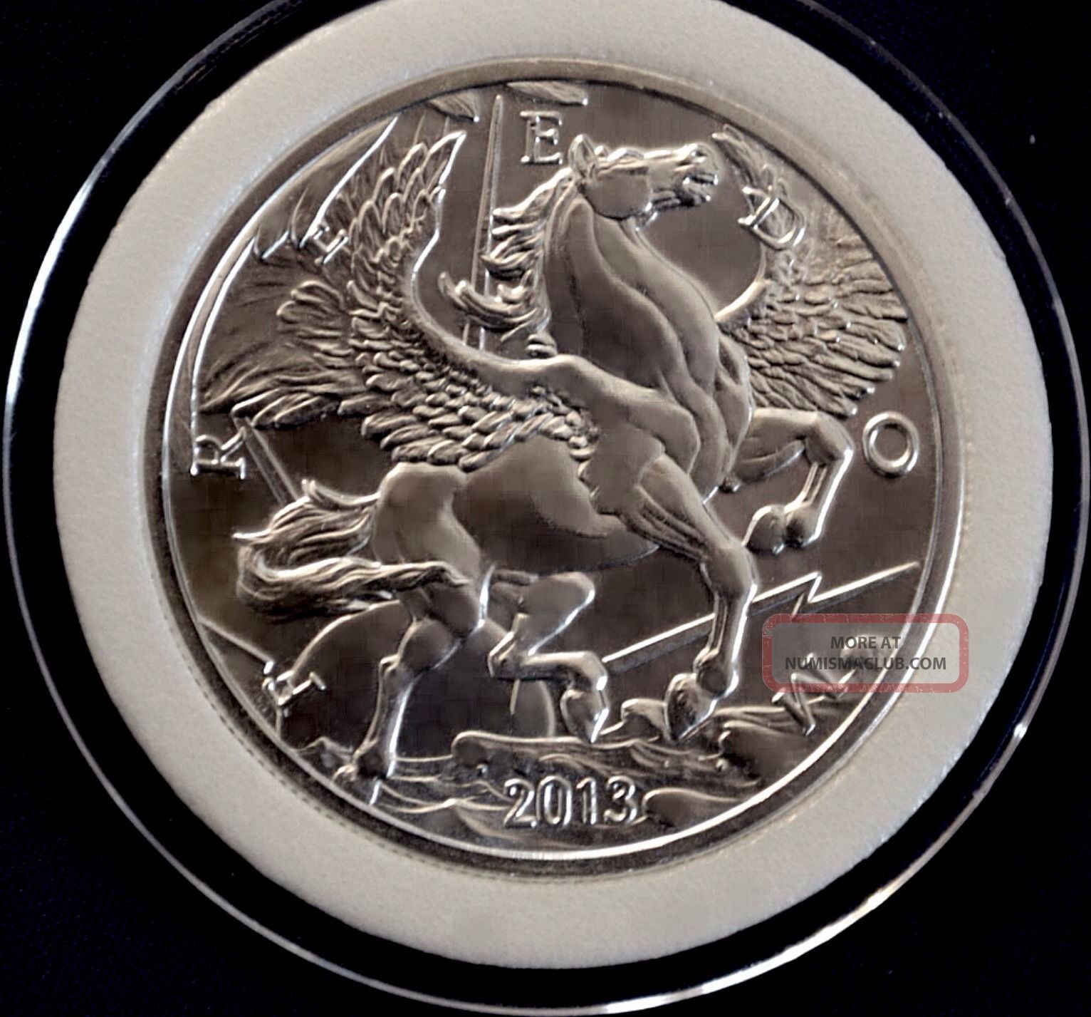 2013 1 Troy Oz. " Freedom Pegasus ". 999 Silver By Sbss Heidi Wastweet