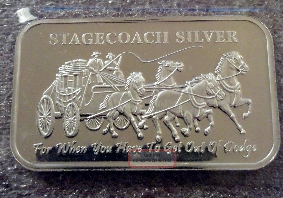 10 Oz. 999 Silver Stagecoach (fractional) Divisible Silver Art Bar