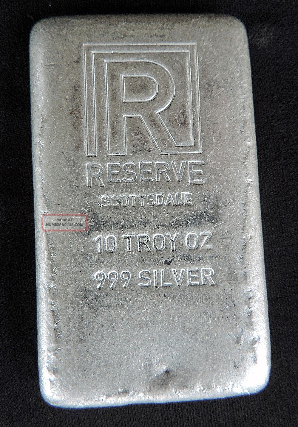 Uncirculated 10 Oz Scottsdale Reserve Silver Bar. 999