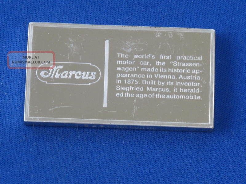 1875 Marcus Automobile Silver Art Bar 2 Troy Oz Franklin B0472