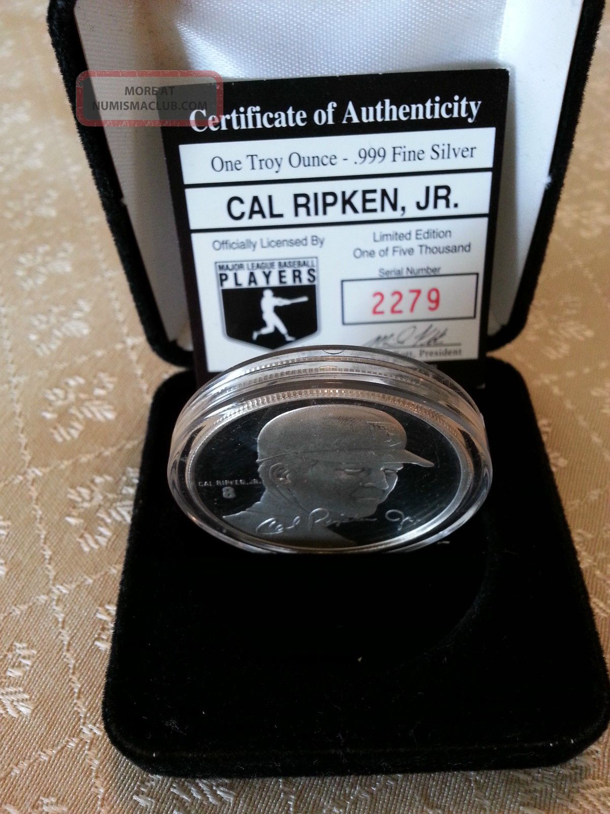 Cal Ripken Jr Limited Edition 2279 - 1 Troy Ounce. 999 Pure Silver Coin