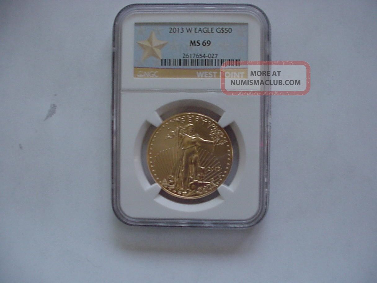 2013 W $50 Burnished Gold Eagle 1 Oz. Ngc Ms69 Pop 7, 293 Semi Key ...